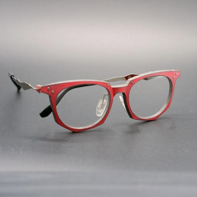 鯖江の異端児デザイナー 福井 鯖江 メガネ フレーム 日本製 design88 経年侵化 -3106 赤 49
