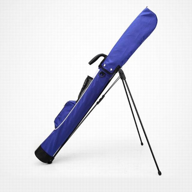 クラブケース スタンド 背負える ゴルフ ショルダーベルト フード付き キャディバッグ セルフスタンド ゴルフバッグ 軽量　撥水加工 ブルー