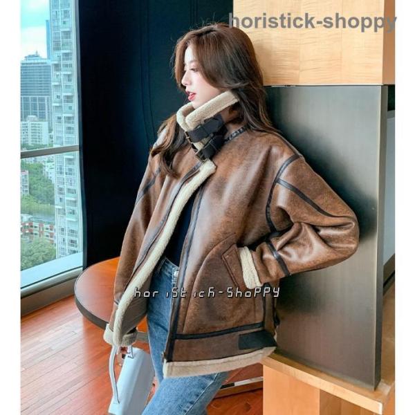 ライダースジャケット レディース アウター 秋冬 ジャケット コート 株式会社S＆L 革ジャン ゆったり オーバーサイズ 大きいサイズ 黒 冬 ムスタンジャケット