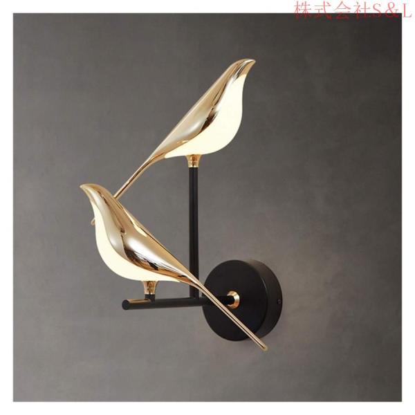 ブラケットライト ポストモダン鳥のLEDウォールランプノルディックメッキゴールドアクリル寝室のベッドサイドウォールスコンスルウェイ通路通路階段の壁の照明器