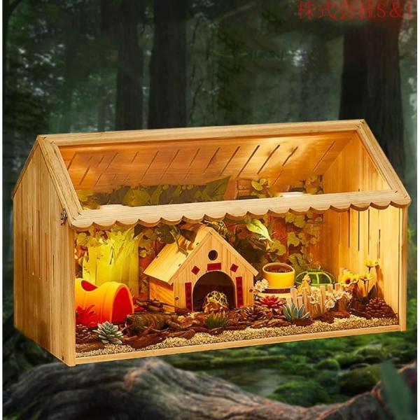 爬虫類ケージ通気性テラリウム大型ハムスターケージアクリル小動物ケージ快適な爬虫類テラリウムトカゲヤモリS＆Lハムスターチンチラハリネズミ特大通気性