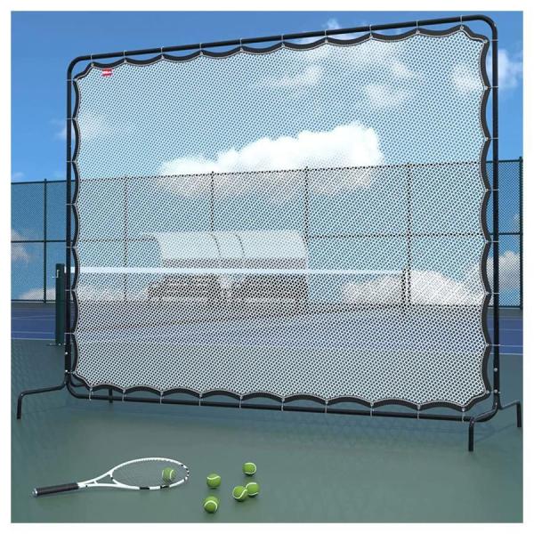 テニスリバウンダーネット9x7フィート、ポータブル、簡単な組み立て、スチールフレームソロトレーニングS＆Lテニスコート裏庭の屋外トレーニング用テニスネット