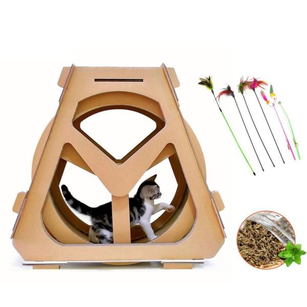 キャットホイール 猫 ランニングマシン 環境段ボール製 耐摩耗性 多機能 猫用クライミングフレーム 猫スクラッチボード 静音 猫用クライミングホイール ペット用