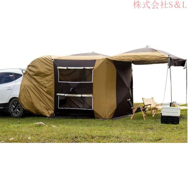 車中泊?キャンプ?アウトドア タイトル リアゲート カーサイドタープ トランクテント SUVラポップアップテント ンドフィールド リアゲート ハッチバックテント 車