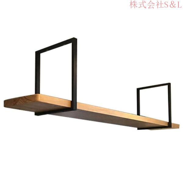 株式会社S＆L天井棚LOFTレトロソリッドウッドフレームアイアン吊りレストランバー棚収納ラック