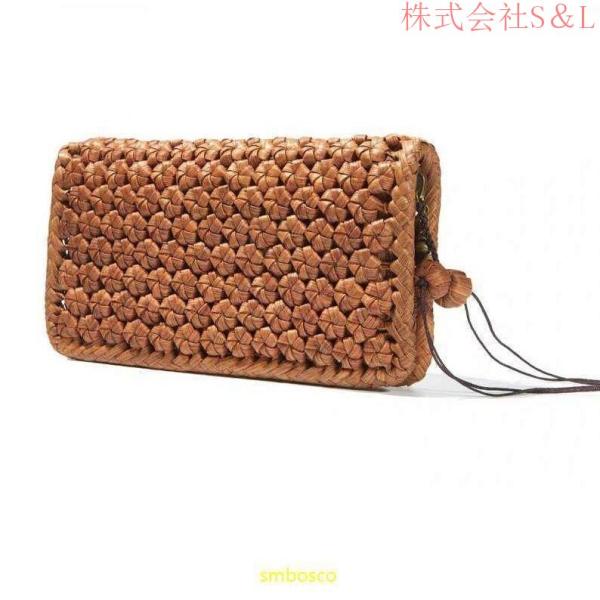 送料無料 高級品 山葡萄 長財布 花編みやまぶどう財布 手編み ウォレット 株式会社S＆L男女兼用