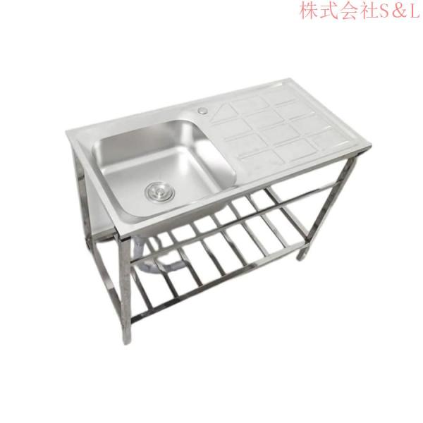 流し台 簡易式 ガーデンシンク 台所 ステンレス流し台 外部用シンク 屋外 ファニチャー 収納 作業台付き キッチン、バルコニー、庭、屋外バーベキュー設備に使用