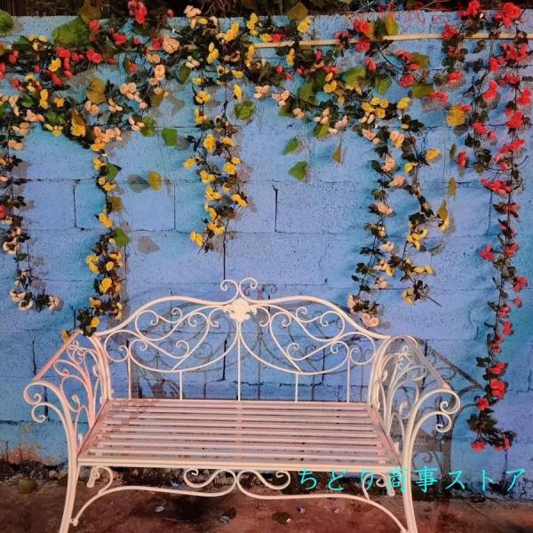 レトロなパティオベンチメタルガーデンベンチアイアンポーチベンチ