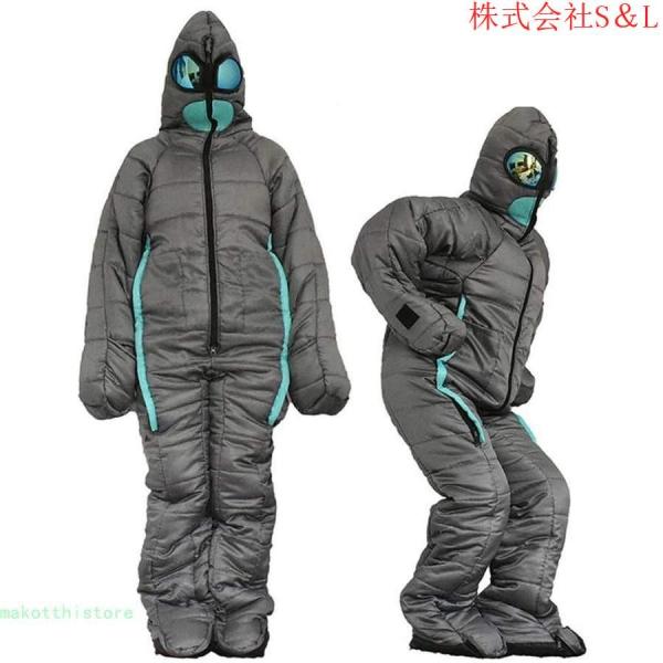 異星人寝袋 封筒型 シュラフ 人型寝袋 着る寝袋大人用全身用寝袋 旅行 キャンプ 全身 ウェアラブル 株式会社S＆L 歩ける寝袋 撥水加工 アウトドア キャンプ 釣り