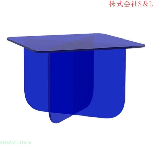 スクエアアクリルサイドテーブルエンドテーブル透明アクリルテーブルモダンマガジンラックアクリルSLディスプレイスタンドコーヒーテーブルコーヒードリンクテー