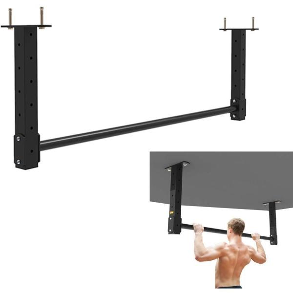 懸垂バー ドア 黒のプルアップバー壁に取り付けられた鋼製懸垂バー 天井 ホームハイト調整可能なアーム強度エクササイズプッシュアップバー 負荷200kg 懸垂器具