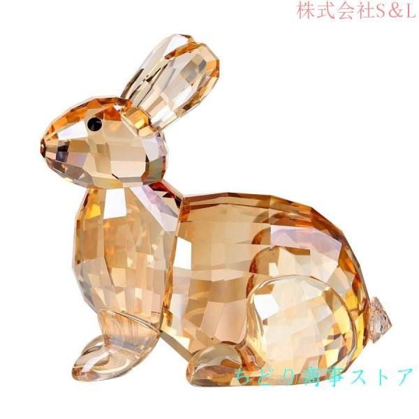 クリスタルバニー ウサギ アニマル 収集価値のあるかわいい置物 株式会社S＆L 誕生日ギフト ホームデコレーション(ゴールド)