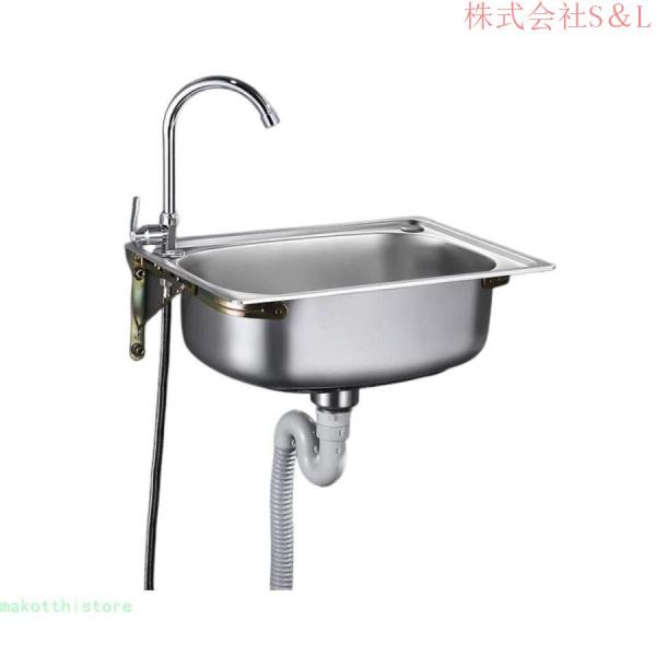 市販のステンレス製壁掛け式ハンドシンク-ステンレス製シンク-小さなシングルタンク-シンプルなキッチンシンクシンク洗面台S＆Lブラケット付き壁掛け式(37*31