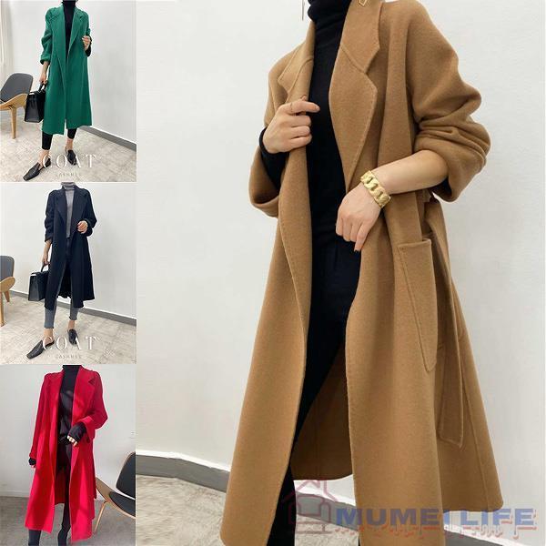 ウール100％ロングコート　 リバーコート　ダブルフェイスコート　一枚仕立て　株式会社S＆Lグリーン　レッド　大人