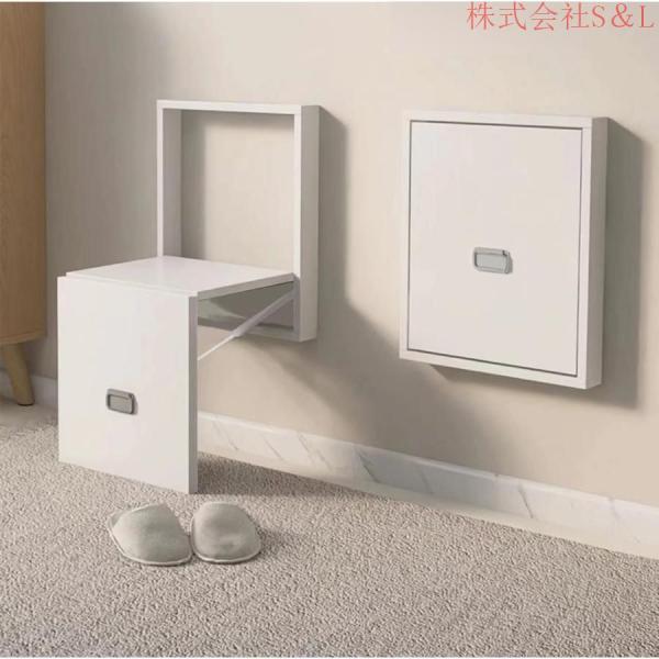 玄関椅子 腰掛け 狭い空間 エントランスベンチ 収納 壁掛 木製 シャワーチェア ツール イス チェア け式 ドアチェア いす おしゃれ 株式会社S＆L折りたたみ式