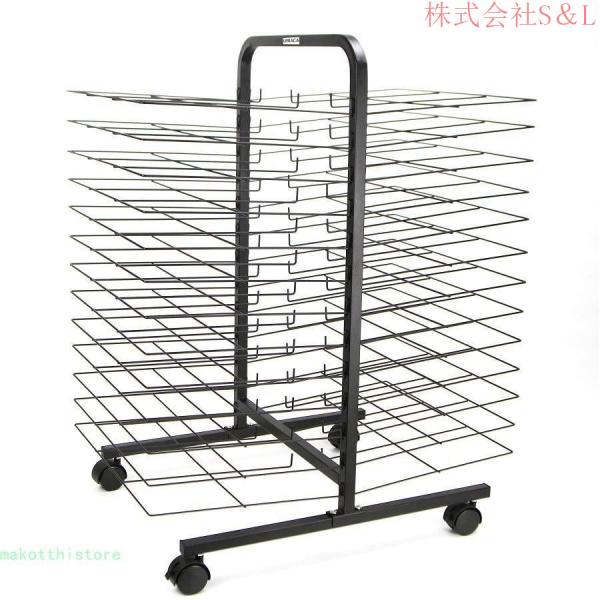 折りたたみ式 乾燥棚 ブラック メタル イーゼル 26-棚 株式会社S＆L 芸術の乾燥の棚 A3紙 モバイル乾燥は 4つのホイール 油絵 画材 水彩画 写生