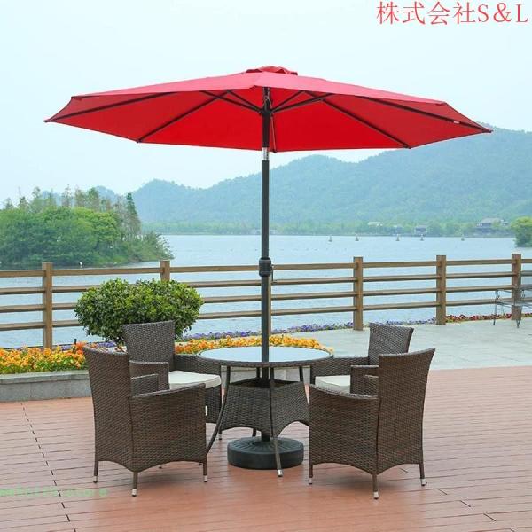 ガーデンパラソルパラソル 速乾撥水屋外パティオビーチサンシェイドクランクハンドル付き3m傾斜パラソル48mmのポール直径ビーチパラソルガーデニング 庭テラスア