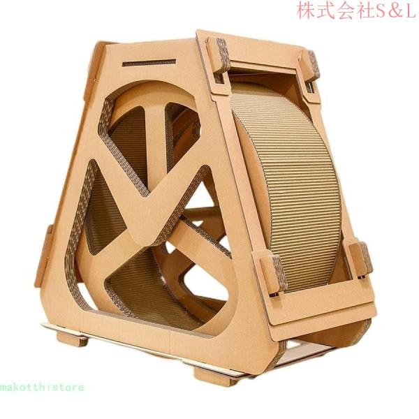 猫用回し車キャットホイール猫の車輪猫回し車ローラーミュート猫ランニングマシンホイール段ボール製猫観覧車ランニングマシン猫登山フレームホイール回転段ボー