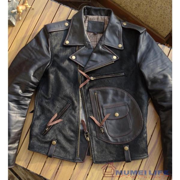 特売！新入荷☆ J24 レザージャケット ブラック 株式会社S＆L イタリアンレザー 馬革+馬の毛
