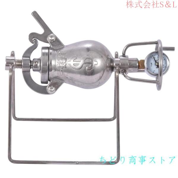 高圧ポップコーンメーカー機械小型ステンレス鋼製の焙煎ポップコーンマシンマニュアルクランクハンドルガス加熱家族の集まりのための圧力計のゆっくりブーストを