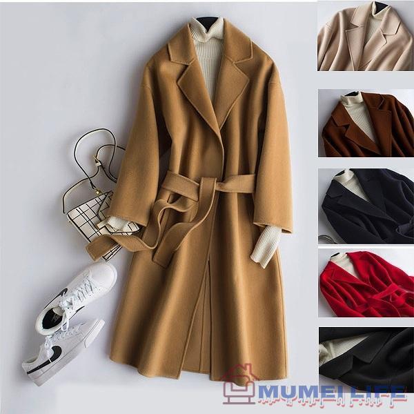 上品ロングコート ハーフコート　ウール リバーコート　ダブルフェイスコート　株式会社S＆L一枚仕立て　ベージュ　レッド　S?XＬ　上品　大人