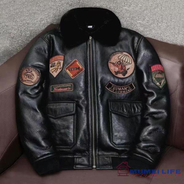 発送★羊革★レザージャケット★黒★パイロット★B3空軍飛行スーツ★エアフォースフライト★黒★★革ジャン★ライダース