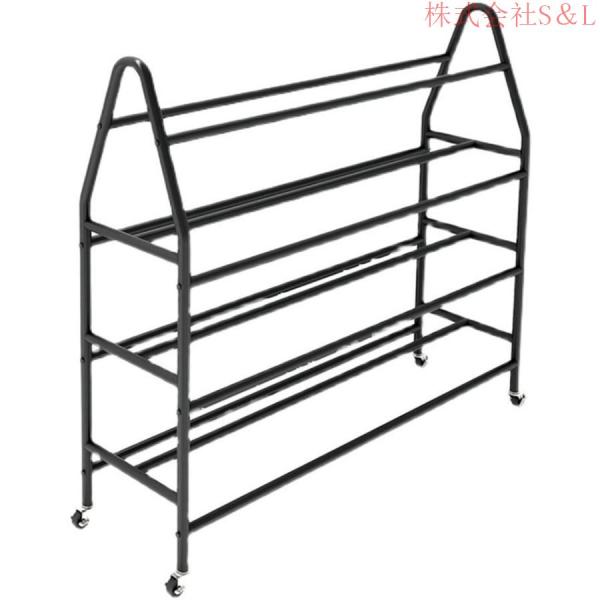 バスケットボールラック、ローリングバスケットボールトレーニングラック、ストレージラック、バスケットボールサッカーバレーボール用の2つのバスケット付き4層