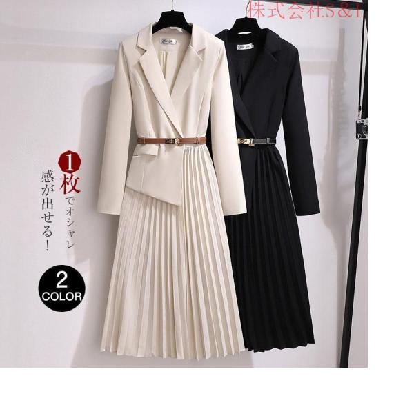 ワンピース 大きいサイズ おしゃれ 卒業式 母 卒園式 入学式 フェイク ジャケット 株式会社S＆L セットアップ風 セレモニー きれいめ カジュアル ゆったり