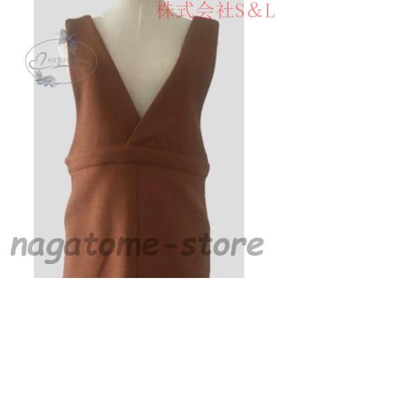 ジャンパースカート ワンピース ミモレ丈 ミディ丈 タイト スリット