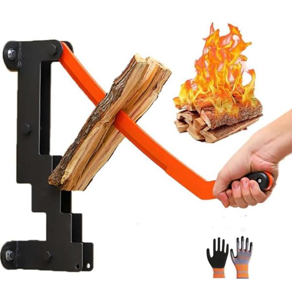薪割り台 壁掛け ネジ付き壁取り付け薪スプリッター壁取り付け高炭素鋼薪割り機固定金庫シンプルな金属ファイヤーライトログスプリッターポータブルウッドカッタ