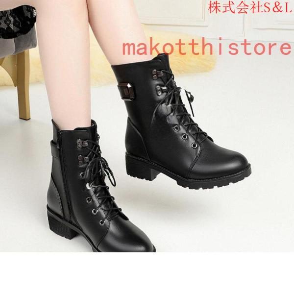 ブーツ サイドジッパー 本革 ローヒール レディース 軽量 厚底 株式会社S＆L ブーツ レースアップブーツ ワークブーツ エンジニアブーツ 防水 ショートブーツ