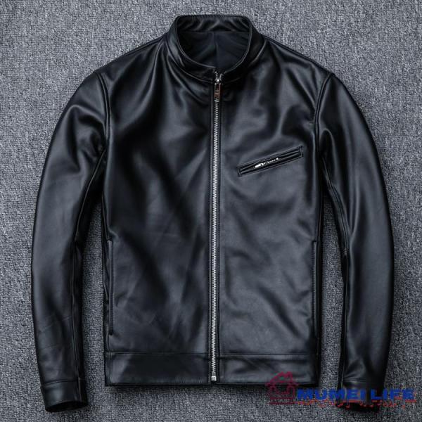 新品登場★シープスキン スタンドカラー シングルライダース レザージャケット 株式会社S＆L ブラック イタリアンレザー ラム 羊革