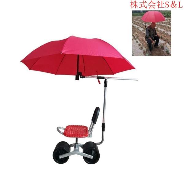 腰掛 台車 楽々カート 作業用シートと傘棚付きのガーデンカートローリング、屋外用ユーティリティローンヤードパティオワゴンスクーターS＆L植栽用、360度回転シ