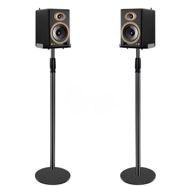 スピーカースタンド 2台1組 高さ調整可能 75-140cm 株式会社S＆L 天板:13cmX13~22cm フロア置き型 耐荷重各6kg ブラック