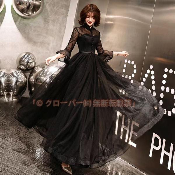 ロングドレス 演奏会 パーティードレス ドレス レディース 結婚式 ドレス クローバー株式会社 ワンピース 4タイプ ロング丈 ピアノ 発表会 お呼ばれ 二次会 披露宴 上品 大人 黒