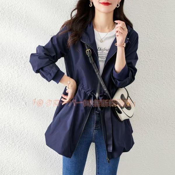 マウンテンパーカー レディース ペプラム裾ジャケット ブルゾン ジャケット フード付き カジュアル クローバー株式会社 ジップアップ きれいめ 大きいサイズ ジップパーカ