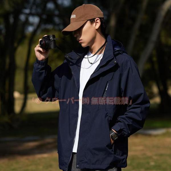 マウンテンジャケット ウィンドブレーカー 男女兼用 レインウェア 春秋 アウトドア フード付き クローバー株式会社 アウター 多機能 防風 撥水 通気性 登山 お釣り キ