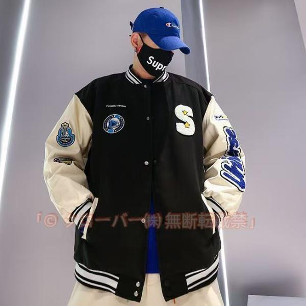 スタジャン メンズ スタジアムジャンパー マウンテンパーカー ジャケット ストリート系 切り替え クローバー株式会社 ペアルック レディース 男女兼用 おしゃれ