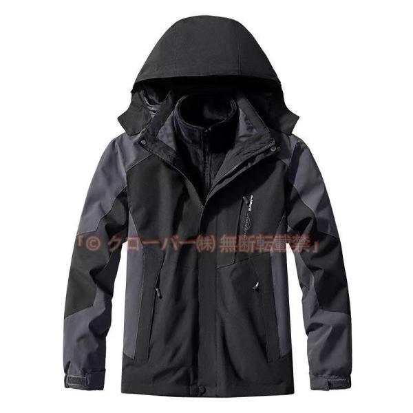 スキーウェア スノーボードウェア スノージャケット マウンテンパーカー 取り外し式 撥水加工 厚手 クローバー株式会社 高品質 防寒 防風 アウトドア 登山 釣り