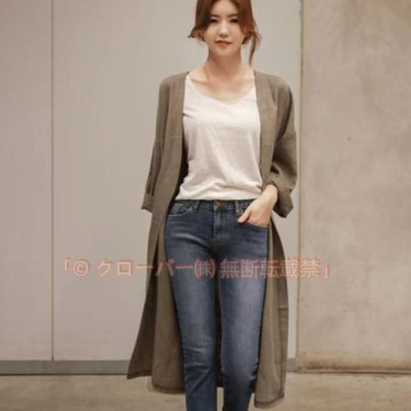 トレンチコート レディース ロング スプリングコート 長袖 薄手 ノーカラー クローバー株式会社 アウター 春 秋冬 ロングカーディガン コート ジャケット おしゃれ カジュアル