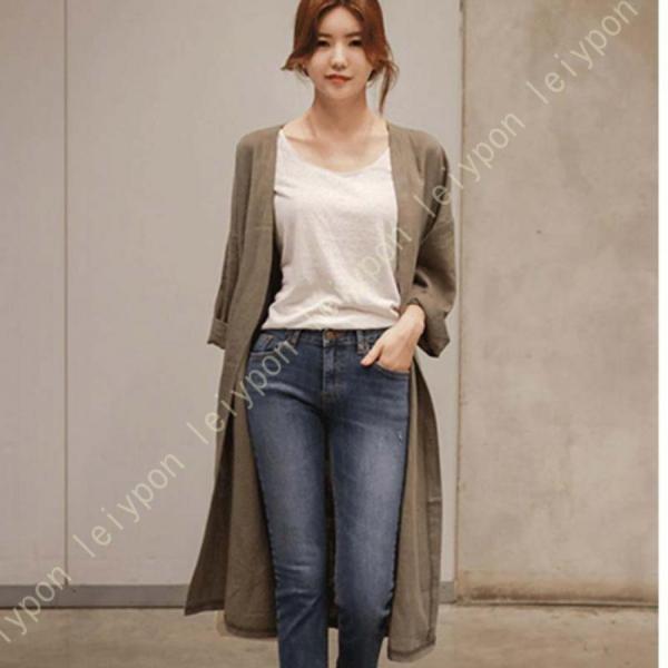 トレンチコート レディース ロング スプリングコート 長袖 薄手 ノー