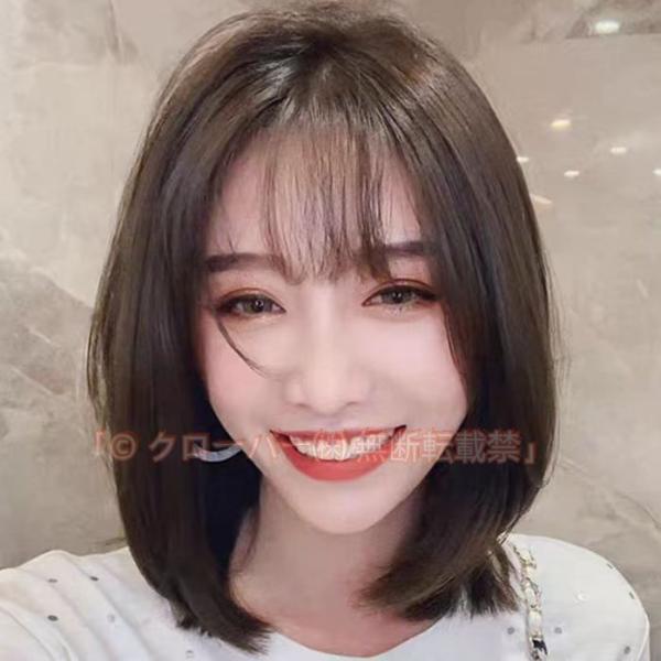 かつら 耐熱 ウィッグ レディース 自然 フルウィッグ 人毛100% クローバー株式会社 可愛い 人毛100% 女性 医療用ウィッグ 茶色 黒髪 大人かわいい