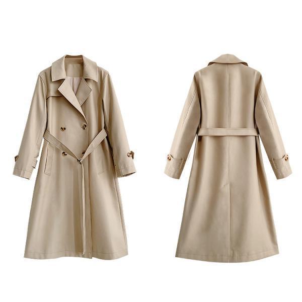 スプリングコート トレンチコート レディース 秋服 春 ロング Aライン クローバー株式会社 ベルト付き オシャレ 着痩せ アウター 韓国風 通勤 オシャレ OL 30代 40代 50代 50代 スプリングコート トレンチコート レディース 秋服 春 ロング Aライン