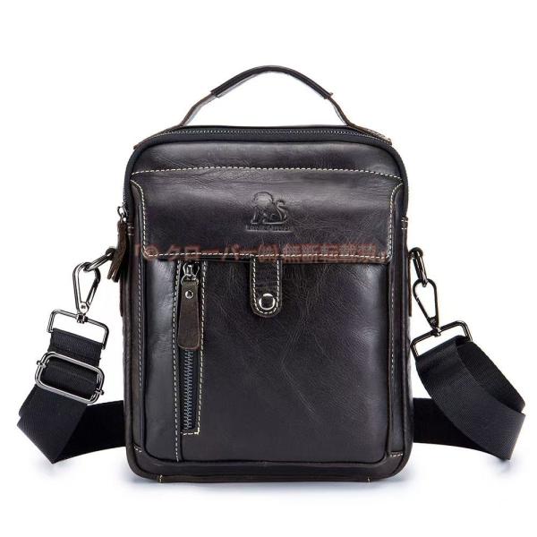 ショルダーバッグ 本革バッグ レトロ風　縦型　メンズ ビジネスバッグ 本革レザー 斜め掛け 通学 クローバー株式会社 通勤 旅行 耐摩設計 紳士 牛革 ブラウン 3way 大容量