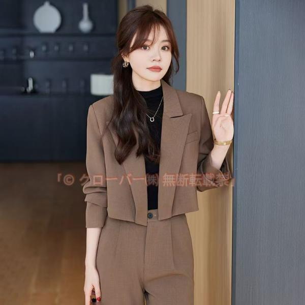 パンツスーツ レディース 入学式 スーツ セットアップ 上下2点セット オフィススーツ クローバー株式会社 カジュアル ジャケッ