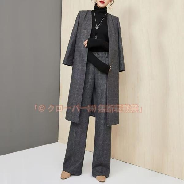 卒業式 服 母 スーツ セットアップ レディース 春 クローバー株式会社 ブレザー ワイドパンツ 服 秋 冬 ハイウエスト ウエストゴム 30代 50代 40代 入学式 卒園式 入園式