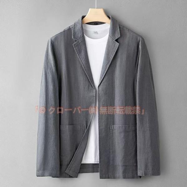 麻ジャケット メンズ 春夏用 綿麻 清涼 テーラードジャケット サマージャケット クローバー株式会社 ビジネス リネンジャケット ゴルフ 春夏 父の日