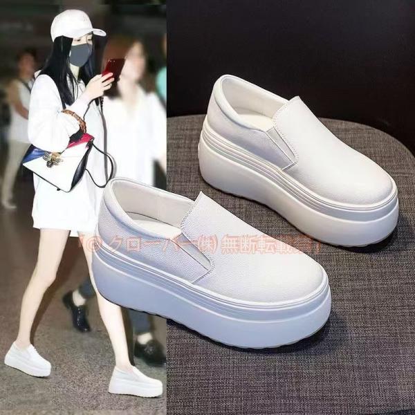 厚底 スニーカー スリッポン 厚底 8cmアップ本革 スリッポン レディース クローバー株式会社 歩きやすい 黒 疲れない スリッポンレディース 春夏秋冬スリッポン厚底 厚底スニーカー