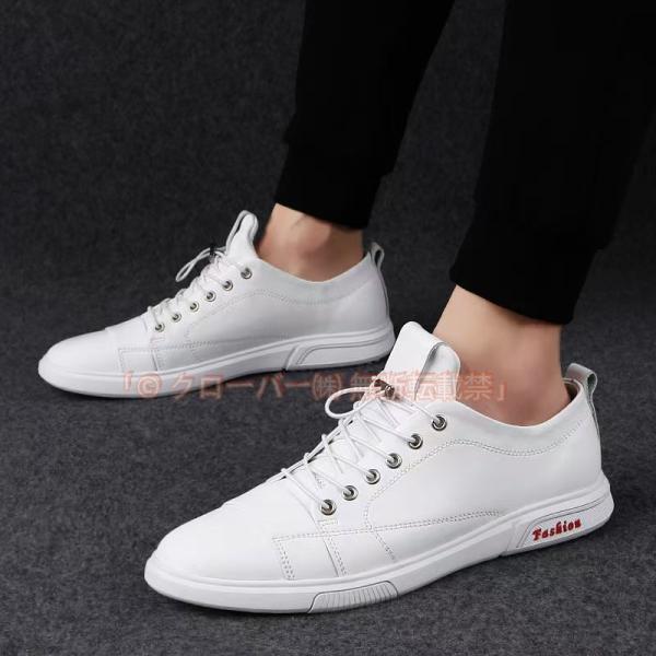 本革 スニーカー メンズ 黒 レザー レースアップ レザースニーカー クローバー株式会社 ローカット カジュアル 通学 靴 軽量 紳士 通気 大きいサイズ 小さいサイズ 白 スポーツ