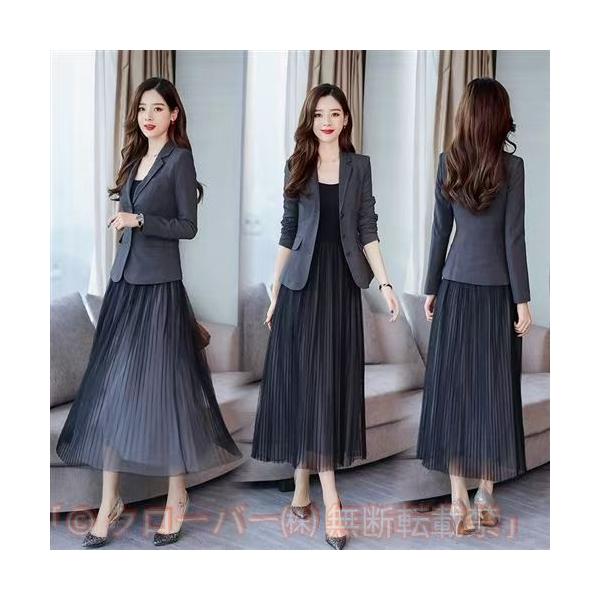 スーツ セットアップ レディース 無地 2点セット フォーマル スーツジャケット クローバー株式会社 コート スカート ロング 通勤 OL セレモニー 30代 新品